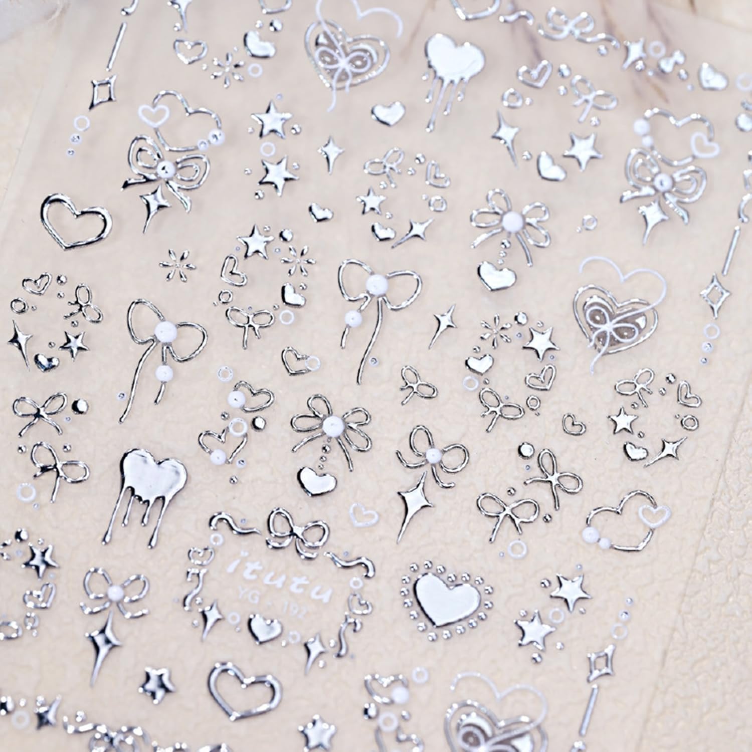 Amazon.com: Valentines 5D Embossed Heart Nail Art Stickers Romantic ...