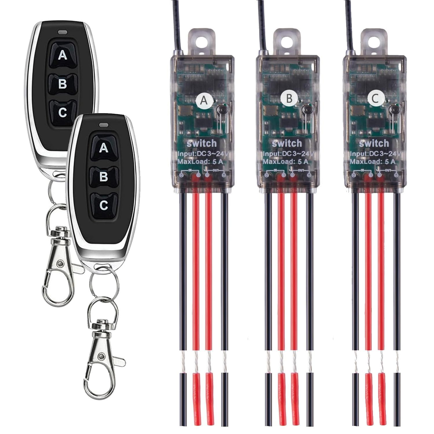 Snapklik.com : ZHOFONET Wireless Light Switch And Receiver Kit,3 Way 1 ...