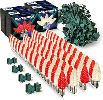 Amazon.com: Pro Christmas C9 LED Christmas Light Kit for Rooflines ...