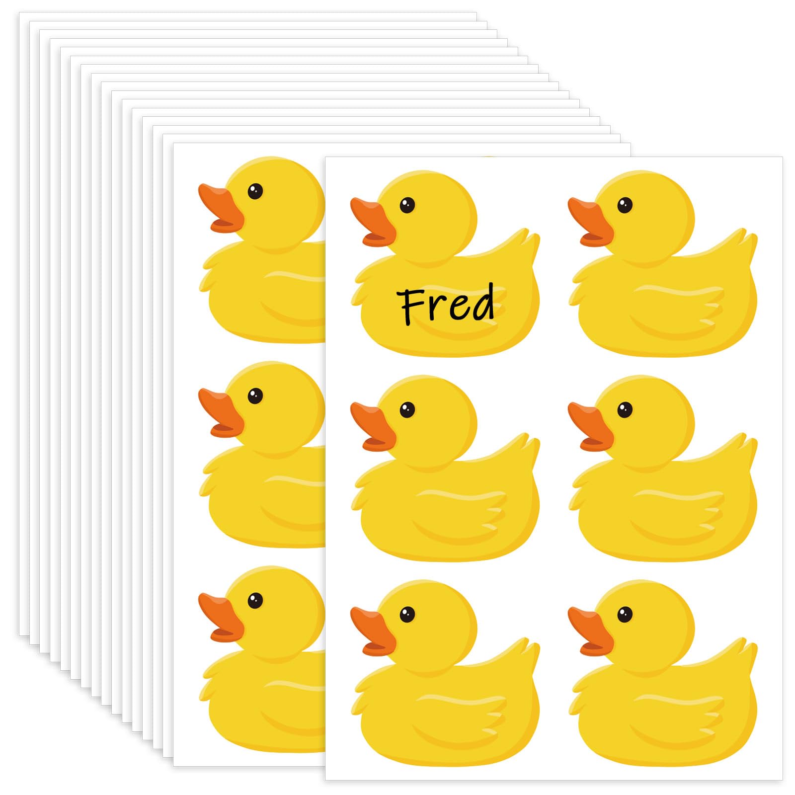 Amazon.com: JarThenaAMCS 120Pcs Rubber Duck Name Tag Stickers Cute ...