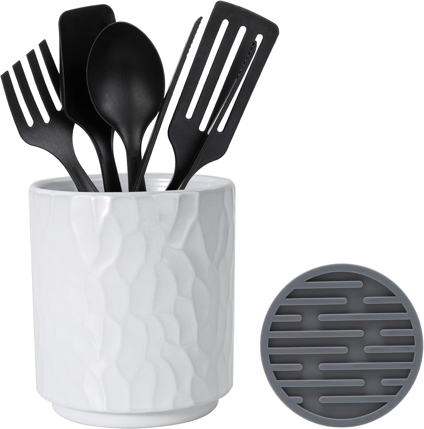 MONOSUGO Small Ceramic Utensil Holder for Kitchen Counter Countertop ...