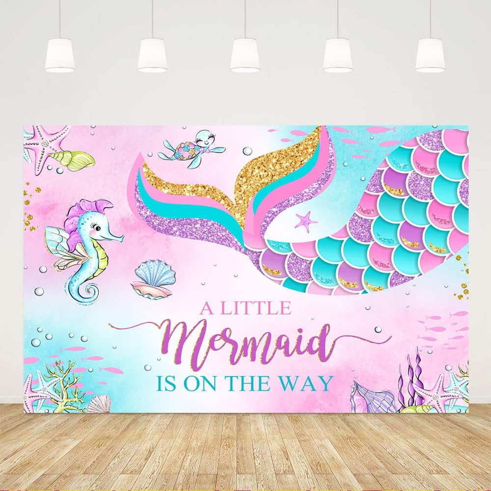 Competitive Swimsuit 5x3FT Mermaid Backdrop - Underwater Theme Birthday ...
