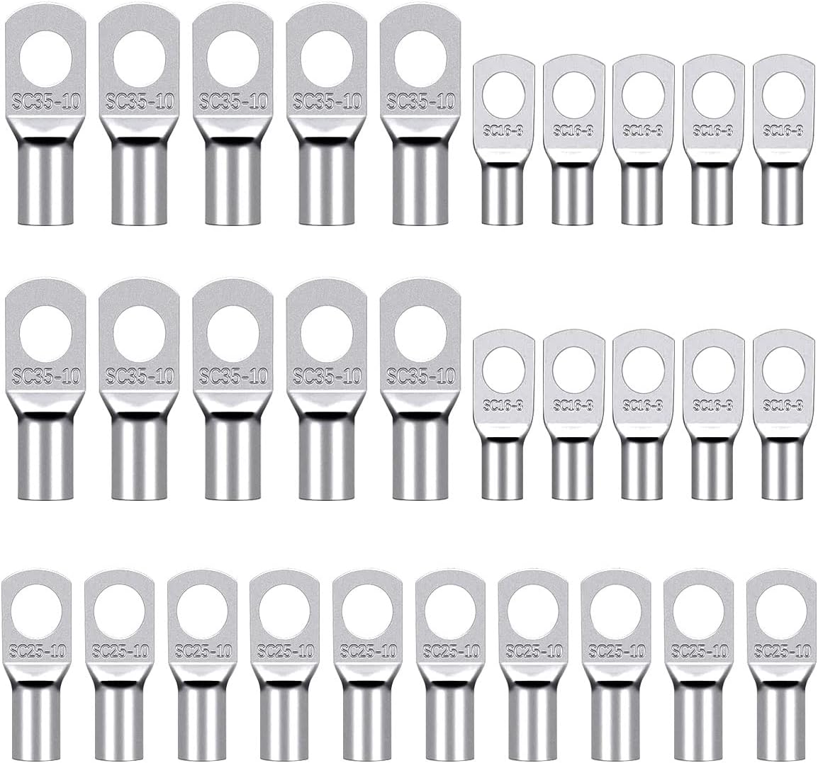 Cosse Electrique,30 Pièces Cosse à Sertir Kits,16mm² 25mm²35mm²Cosses ...