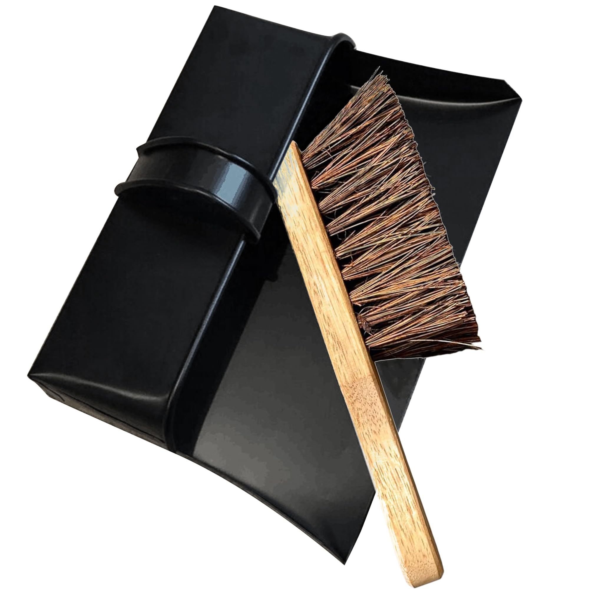 Heavy Duty Metal Dustpan with Handle Industrial Design Large Black ...
