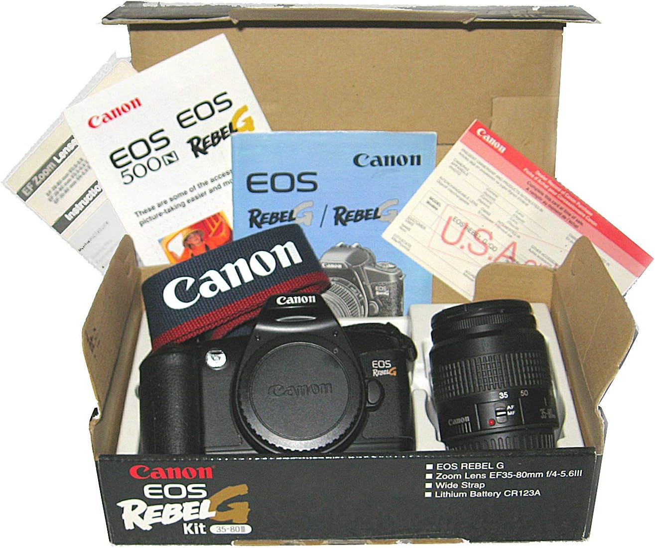 Amazon.com : Canon EOS Rebel G Film SLR Camera Kit with 35-80mm Lens ...