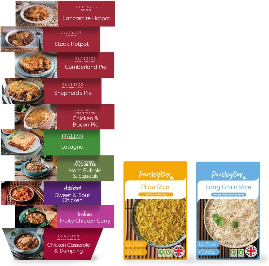 British Classics 10 Ready Meals Microwavable Long-Life Ready Meal Deal ...