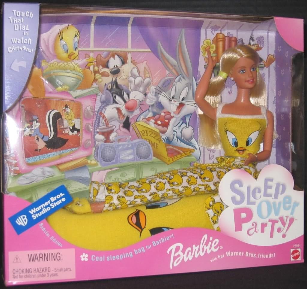 Tweety Barbie Sleep Over Party Warner Bros. Studio Store Doll by Mattel ...