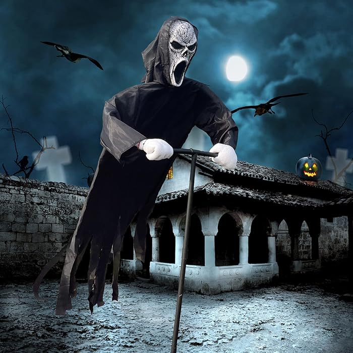 Buy AWEIR Halloween Scream Scarecrow Decorations, Scary Ghostface ...