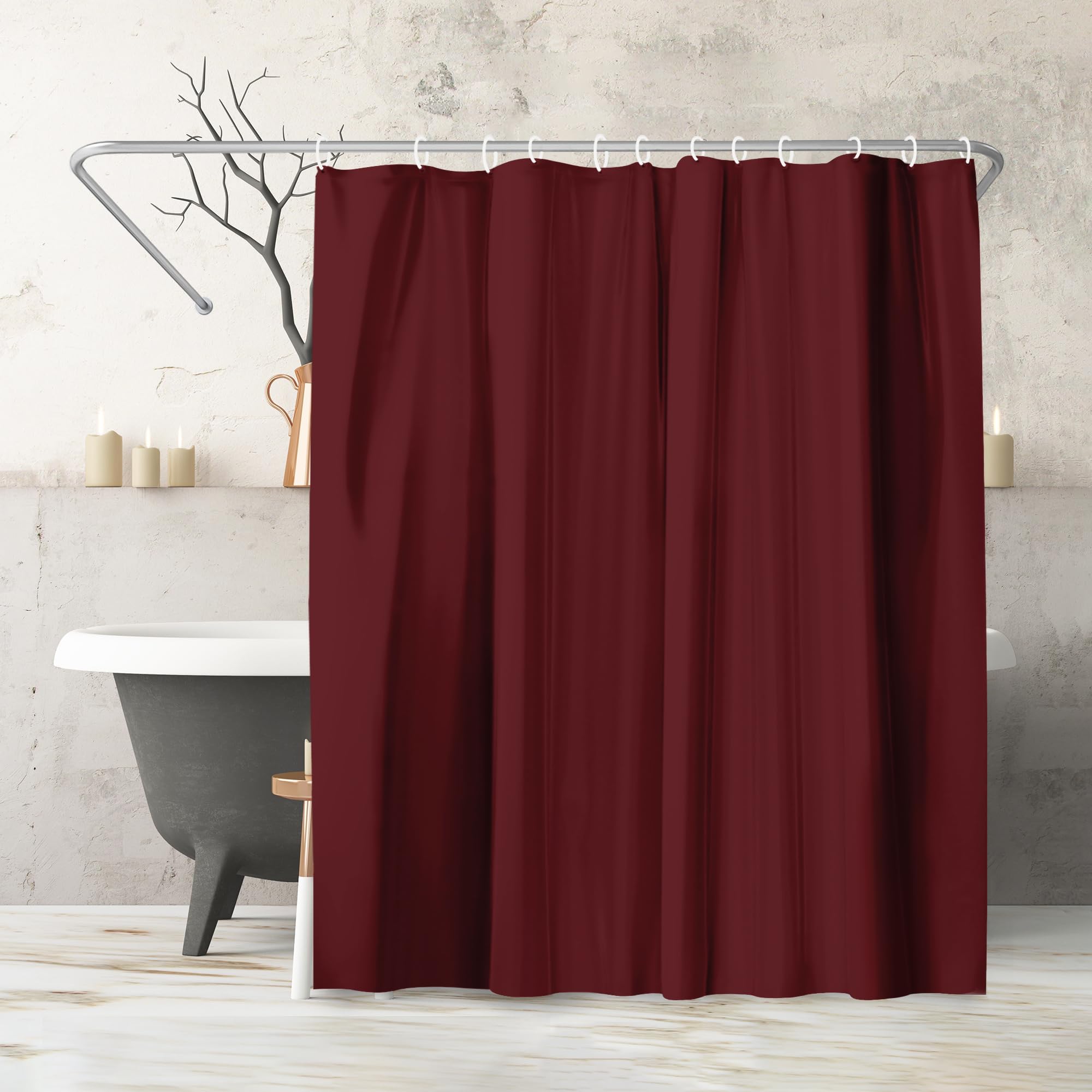 Amazon.com: Americanflat 71x74 Solid Green Shower Curtain - 100% ...