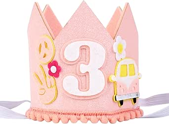 Amazon.com: Cheerupp 3rd Groovy Birthday Hat for Her Women, 3rd ...