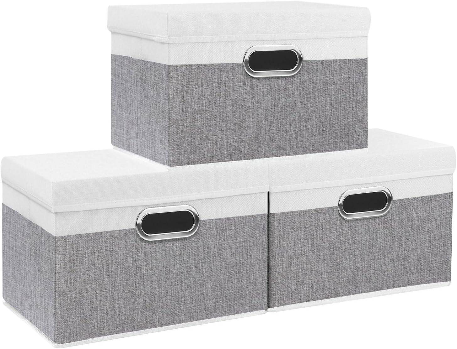 TYEERS Large Storage Box with Lid, Collapsible, Washable, Fabric ...