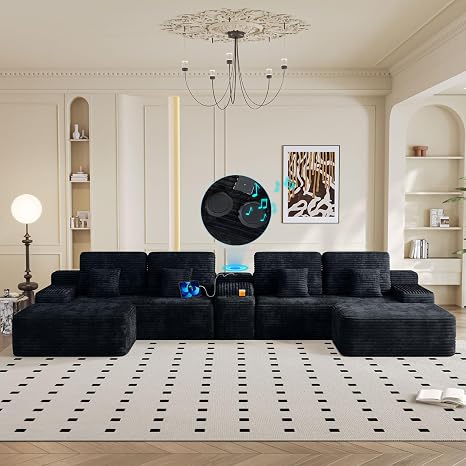 Amazon.com: 150" Modular Sectional Couch with Bluetooth Speaker, 5 ...
