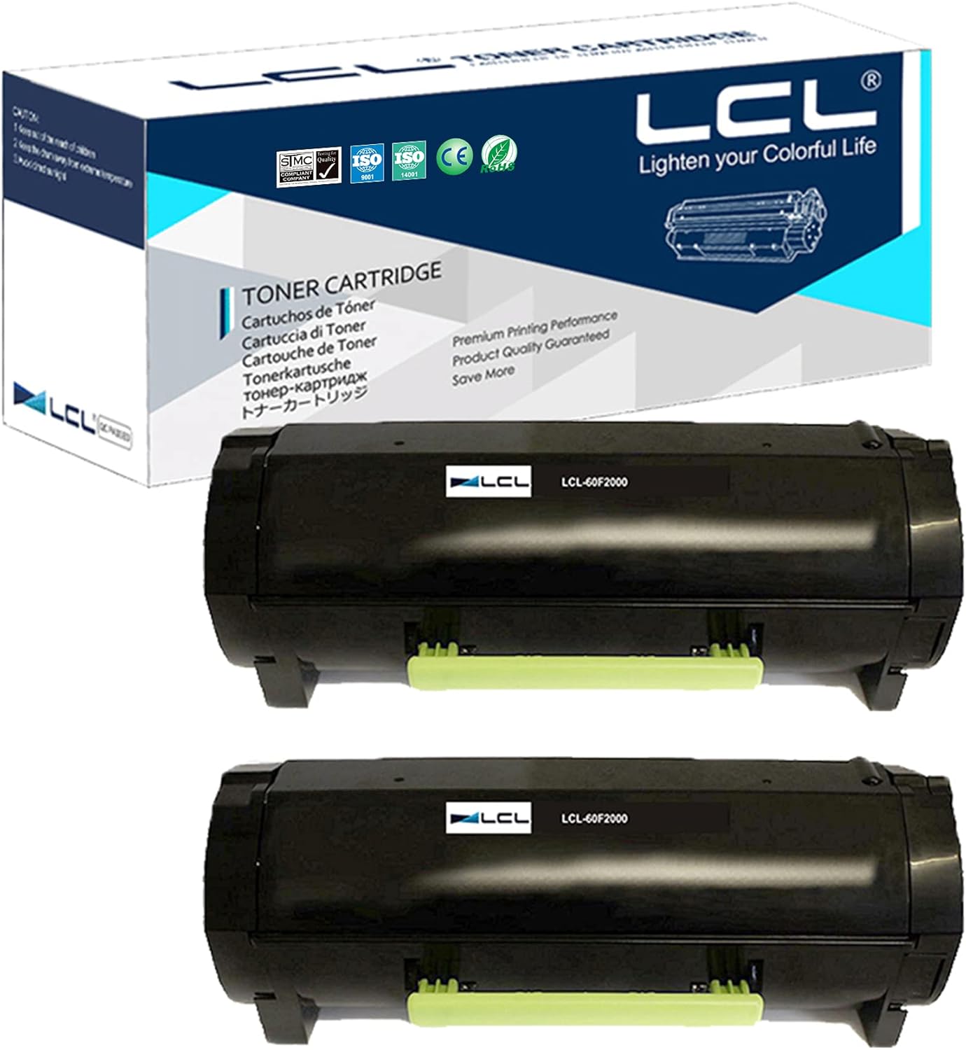 LCL Cartucce di Toner 60F2000 60F000G 600G 602 (2 Nero) Compatibile con ...