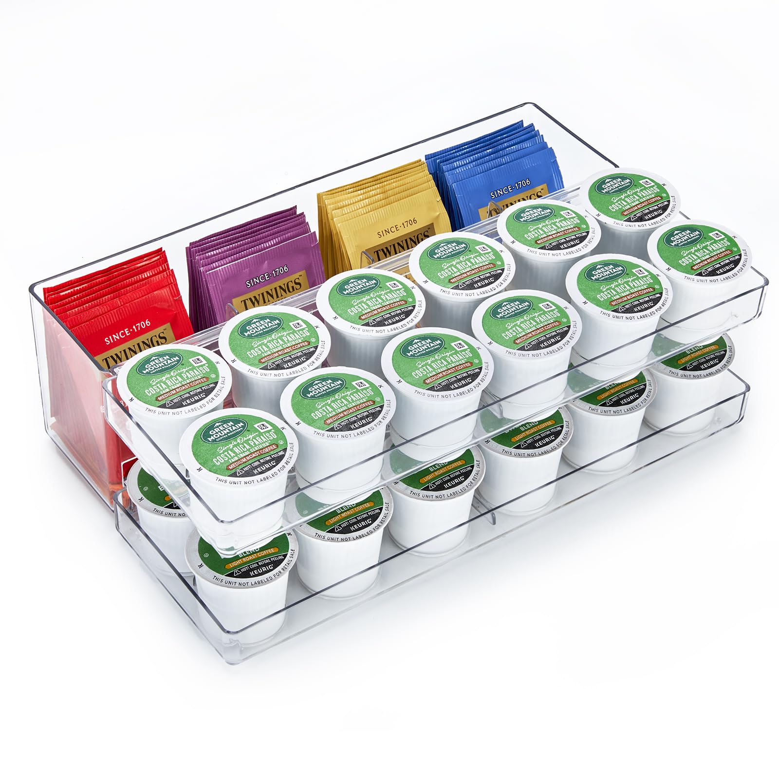 Elechomes Coffee Bar Organizer Station Accessories PET Tea Box ...