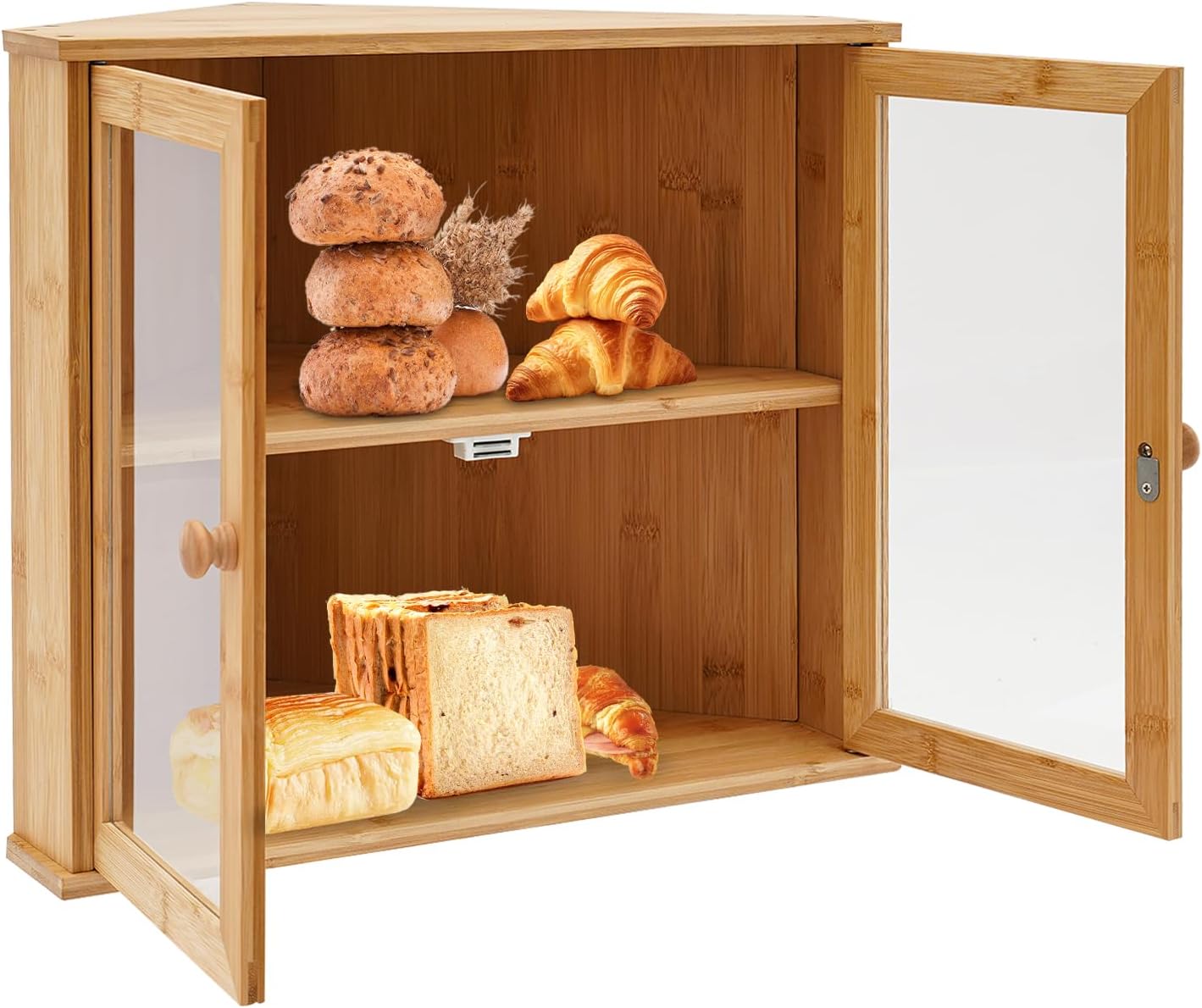 Amazon.com: TFCFL Corner Bread Display Case, Large Capacity Double ...