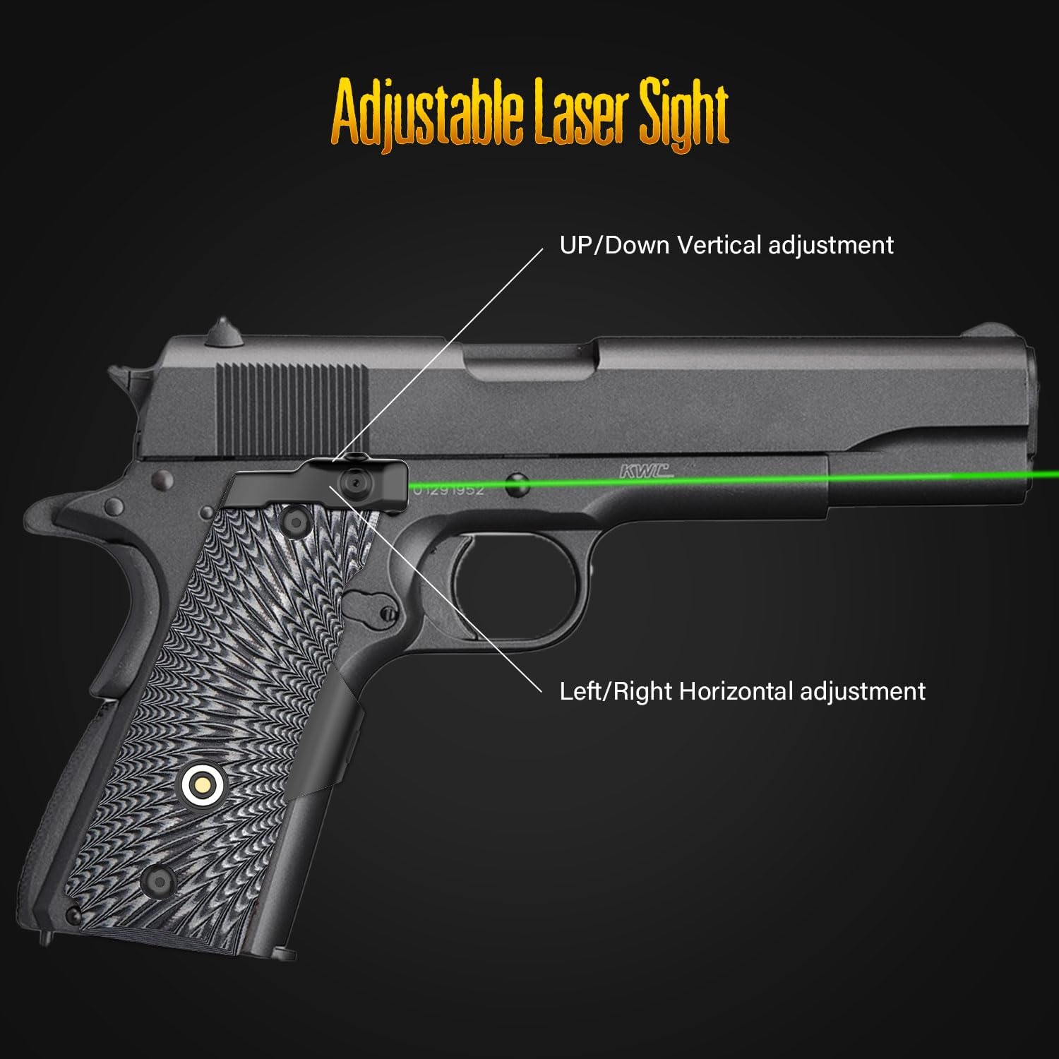 DARKFANG 1911 Laser Grip Full Size with Ambi Safety Cut, Durable 1911 ...