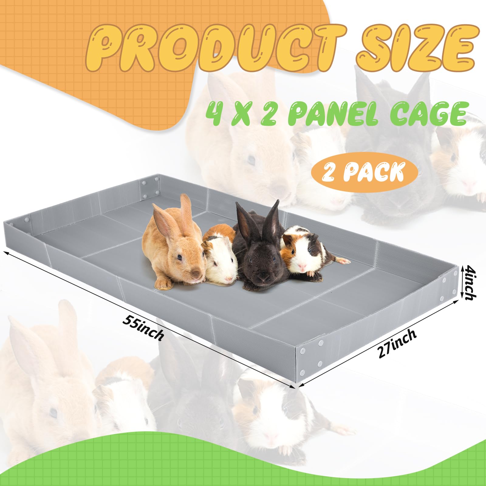 Snapklik.com : Wenqik 2 Pcs Guinea Pig Cage Liner Corrugated Plastic ...