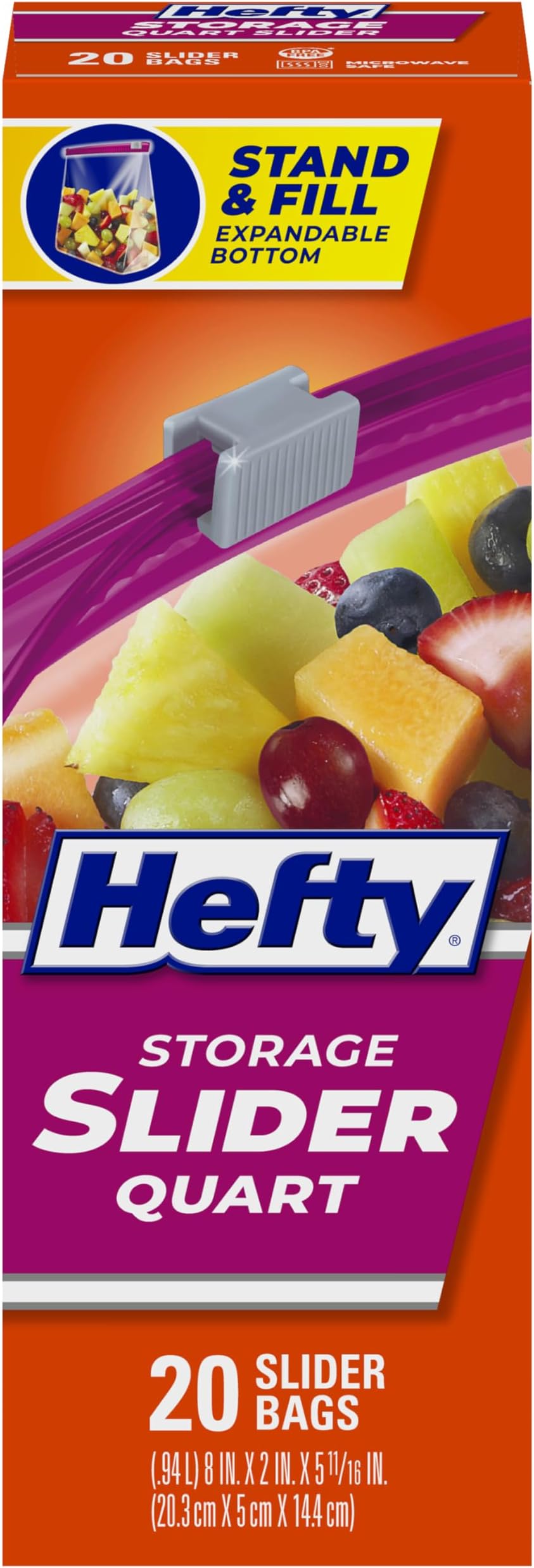 Amazon.com: Hefty Slider Storage Bags, Half Gallon Size (32 Count (Pack ...