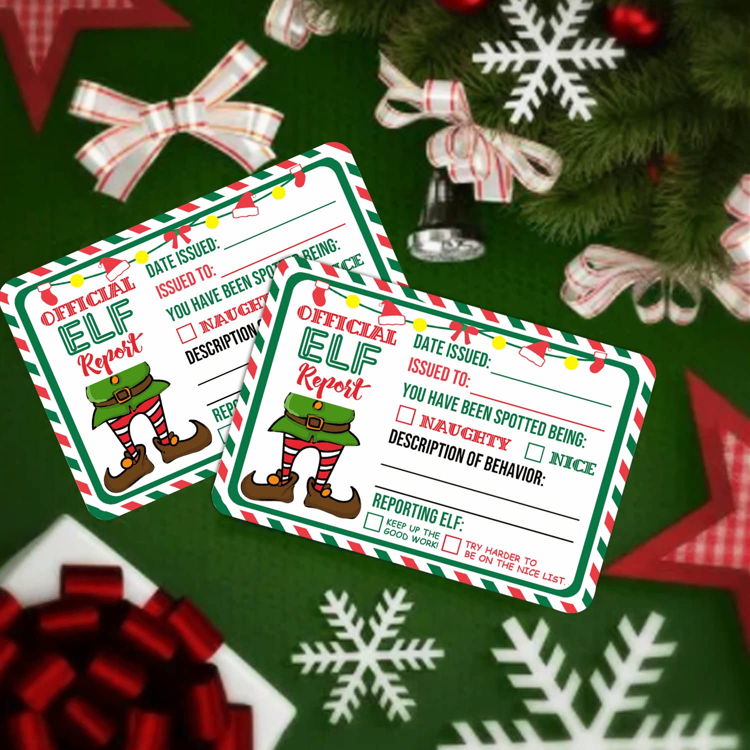 Snapklik.com : Official Elf Reports North Pole Elf Christmas Cards 4 X ...