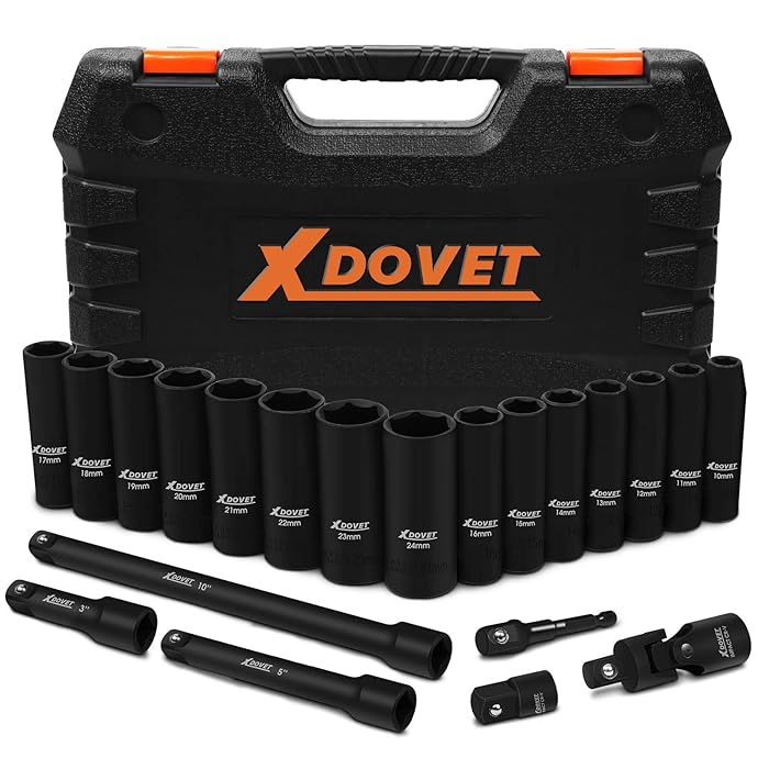 Buy XDOVET 1/2-Inch Impact Socket Set, 1/2" Drive Socket Set, 21-PCS ...