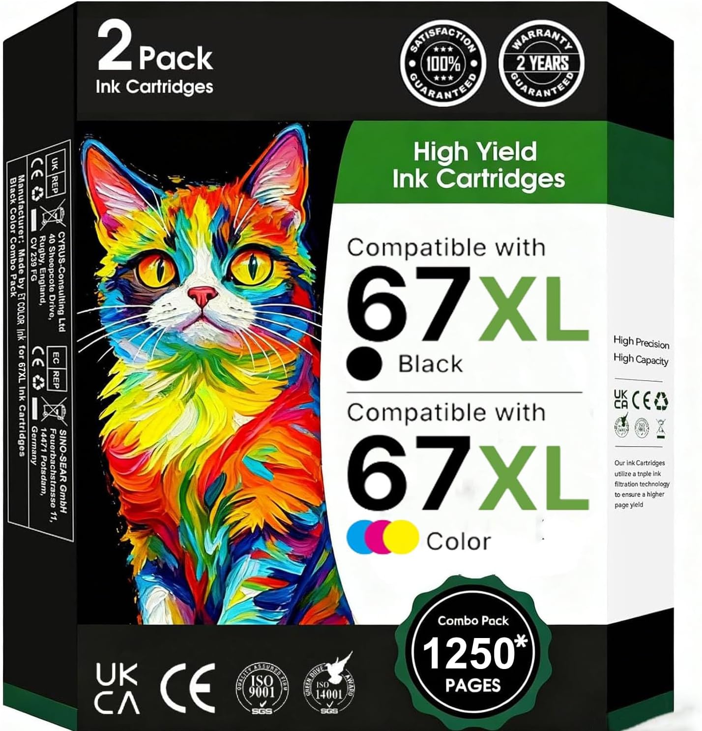 Amazon.com: Printer Ink 67 Combo Pack for HP 67XL / 67 Ink Cartridges ...