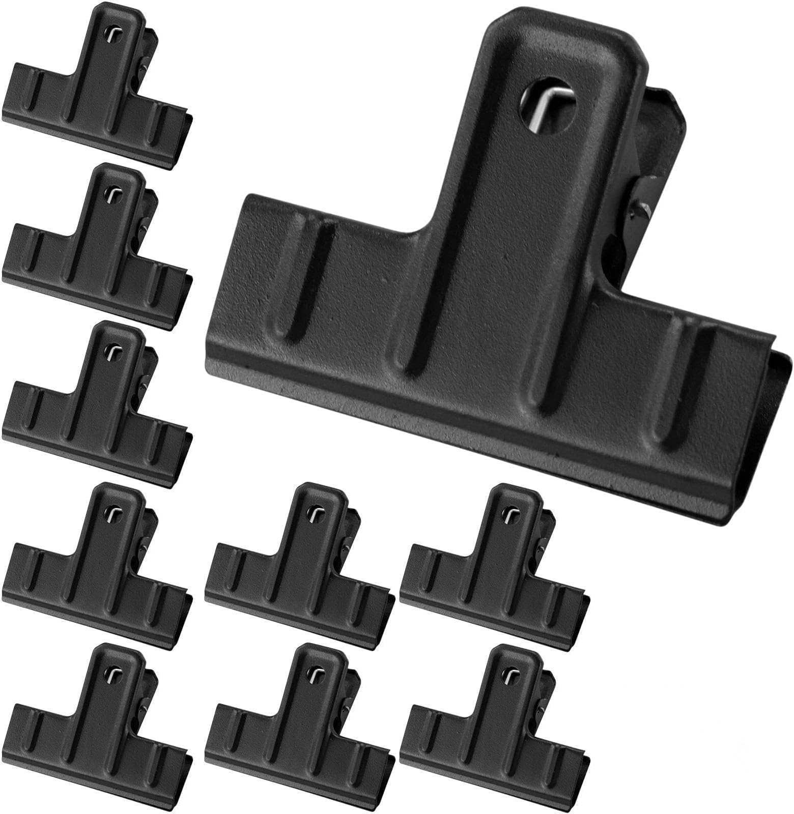 2 Pcs Black Large Bull Clips, Bull Hinge Clip Binder Clips File Money ...