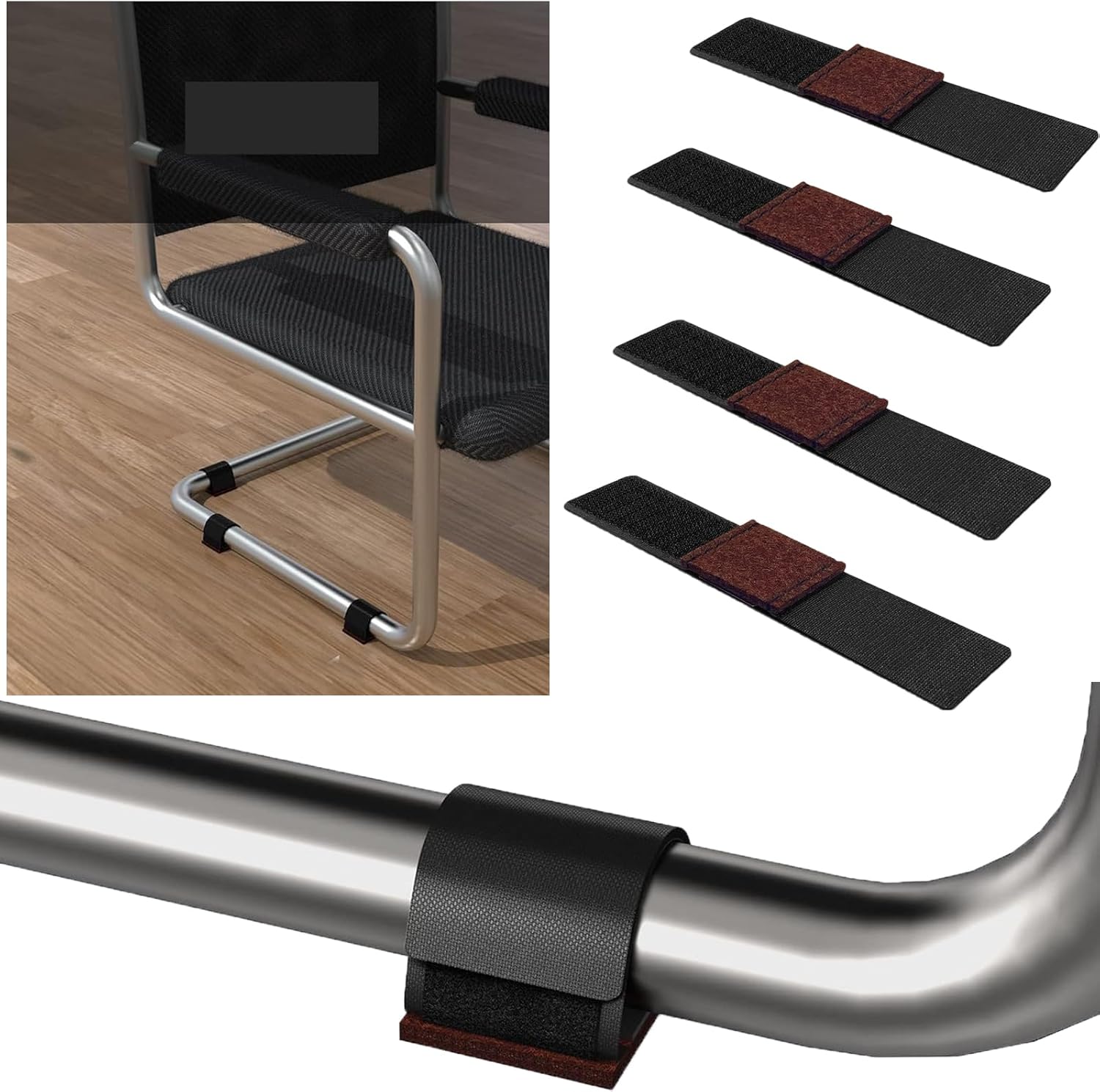 36pcs Sled Chair Leg Floor Protectors Non-Slip Self-Adhesive Tubular ...