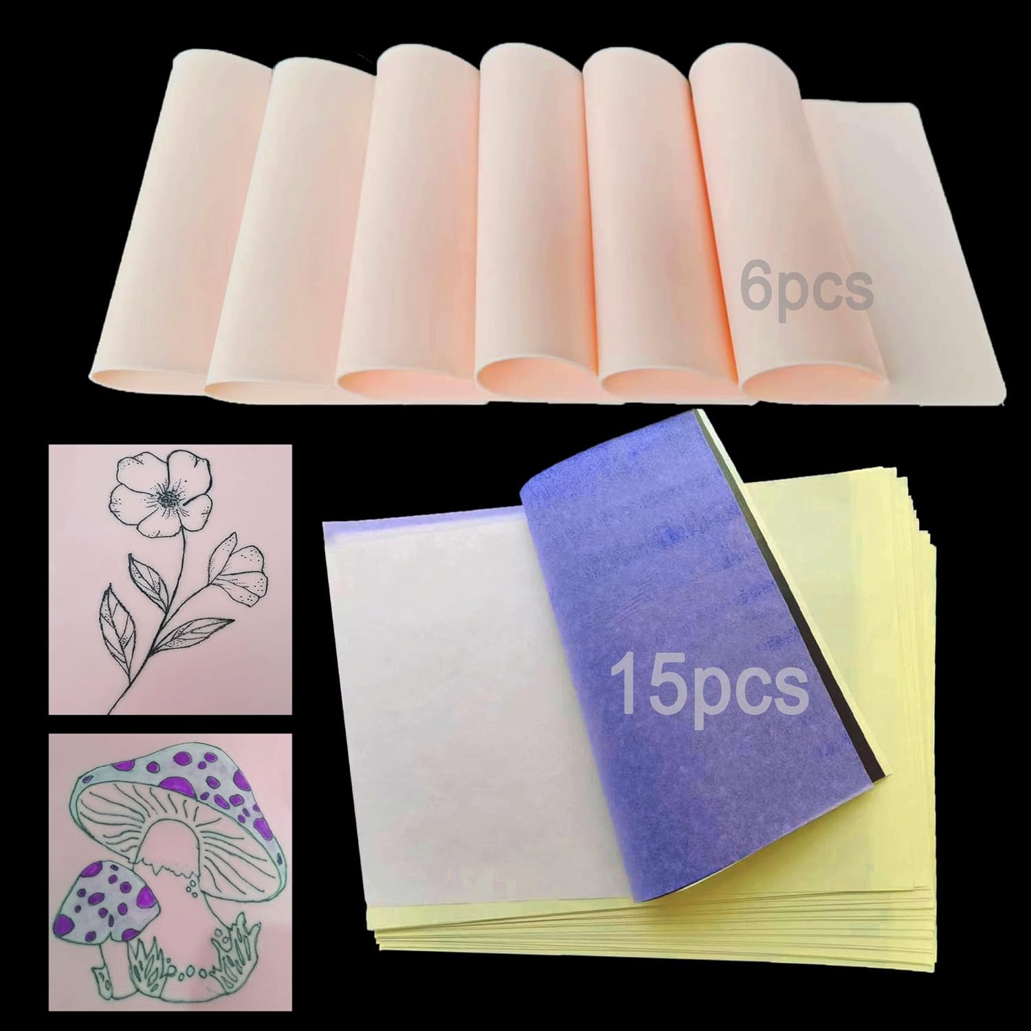 Amazon.com : Tattoo Practice Skins with Transfer Paper, 6PCS Blank ...
