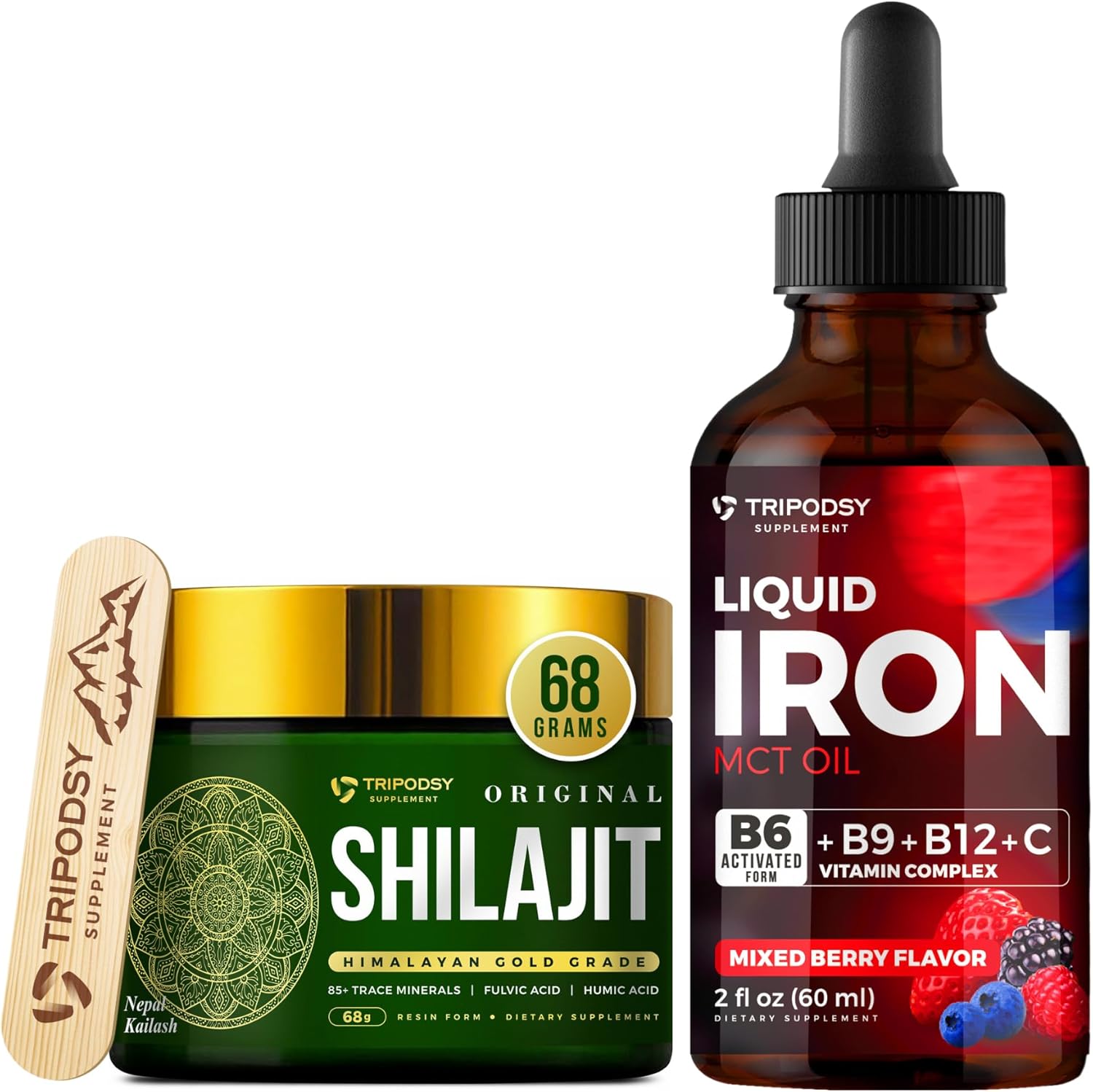 Amazon.com: Liquid Iron Supplement & Pure Himalayan Shilajit Resin ...