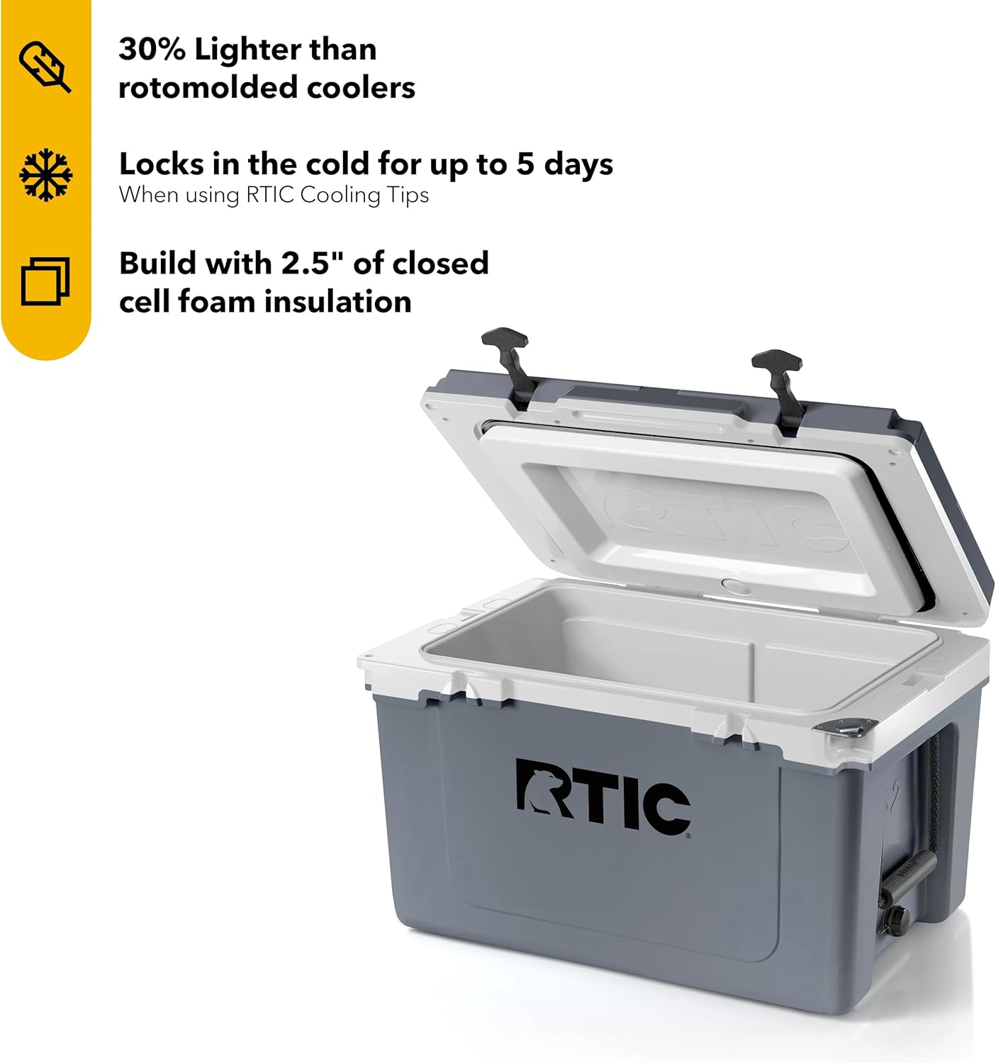 RTIC Ultra-Light 32 Quart Hard Cooler Insulated Portable Ice Chest Box ...