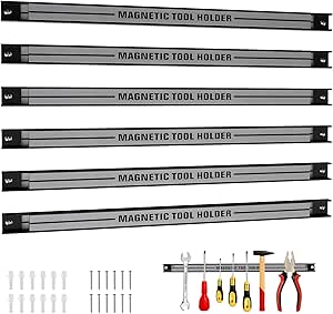 Amazon.com: Toolsempire 18" Magnetic Tool Holder Strip, 6 Pack Magnet Bar with Mounting Screws ...