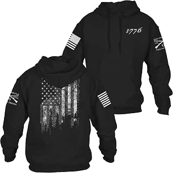 Amazon.com: Grunt Style 1776 Flag Hoodie - (Navy, Small) : Clothing ...