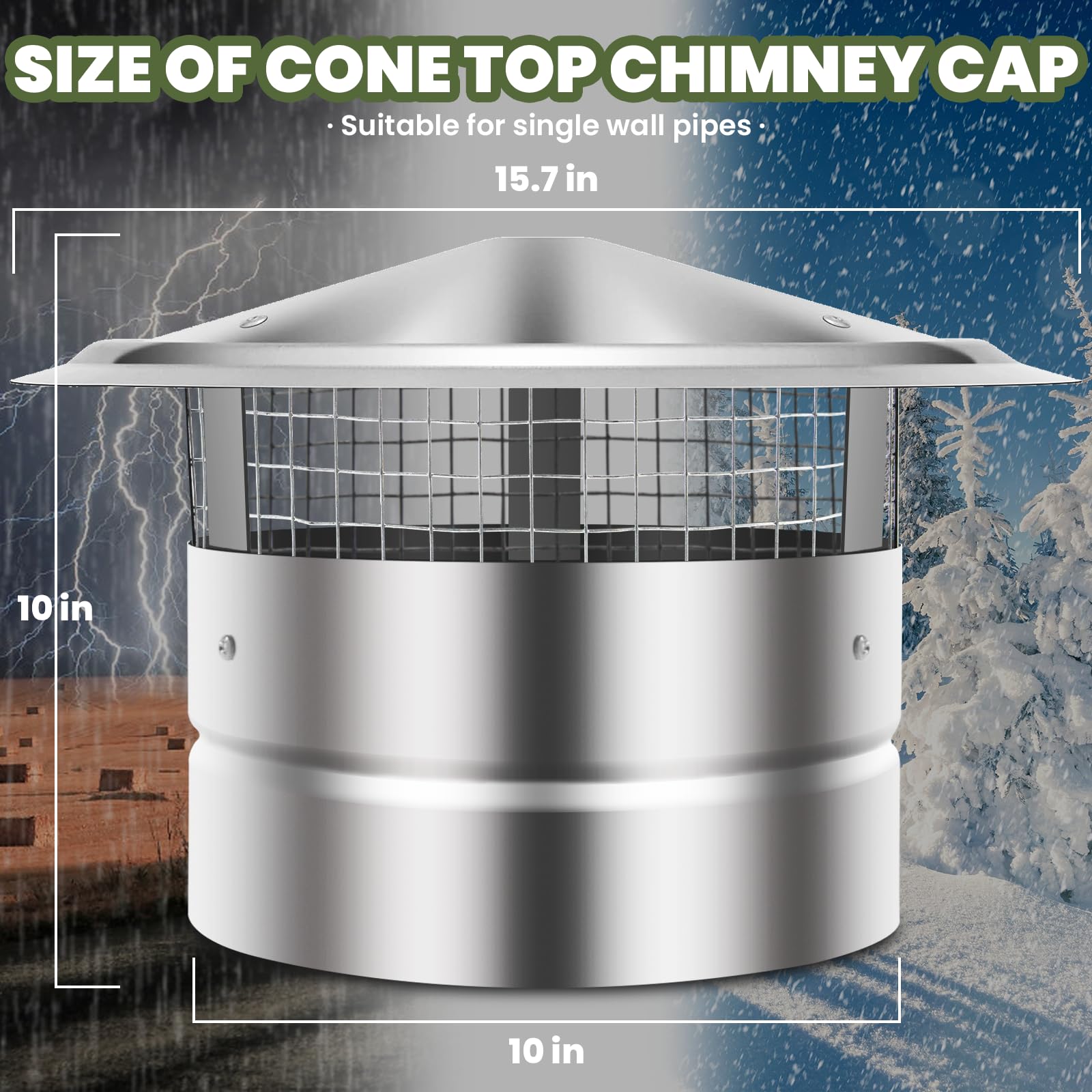 Snapklik.com : Willgoon 10 Inch Round Chimney Cap, (6/8/10/12) Inch ...