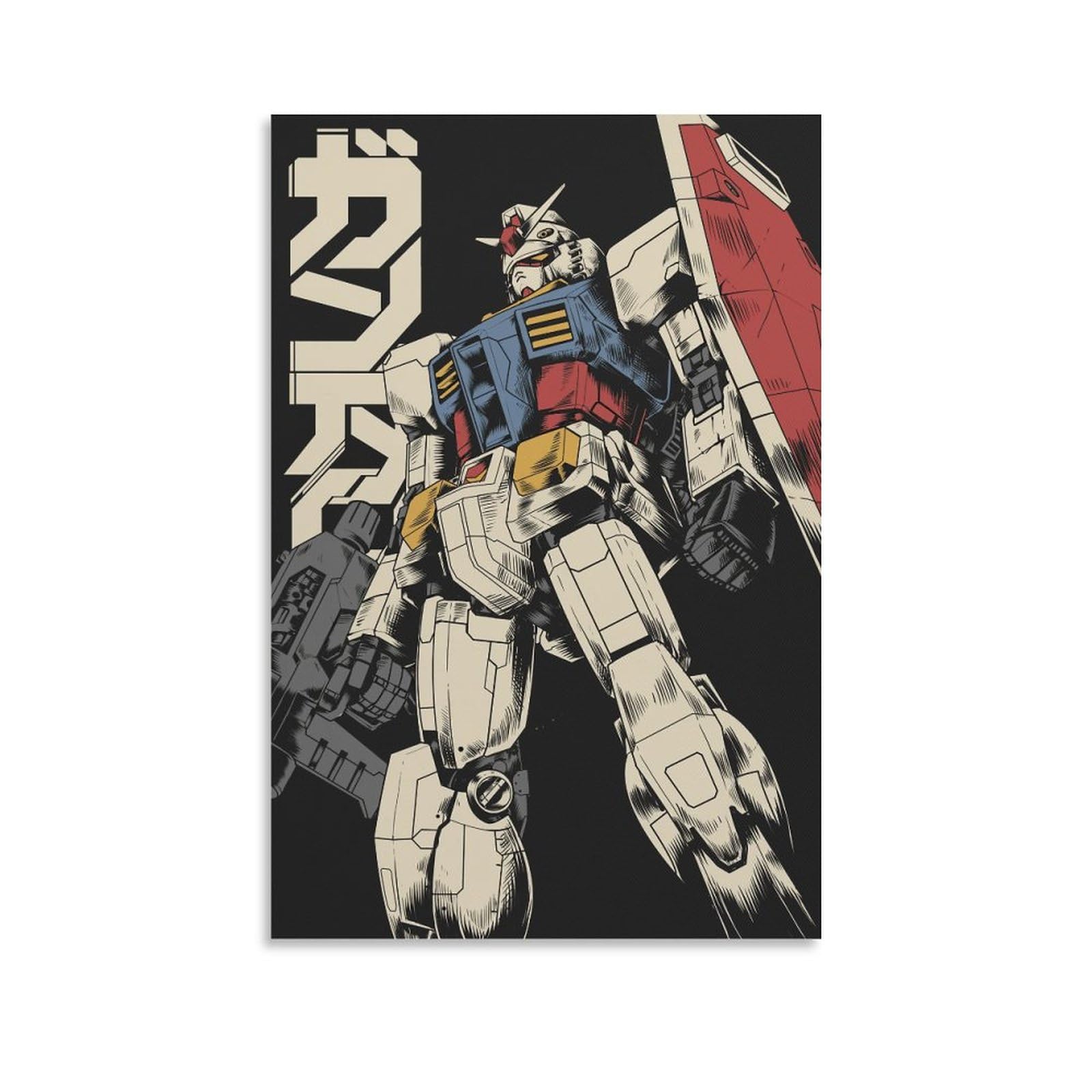 Amazon.com: Gundam Anime Art Posters Wall Art Paintings Canvas Wall ...
