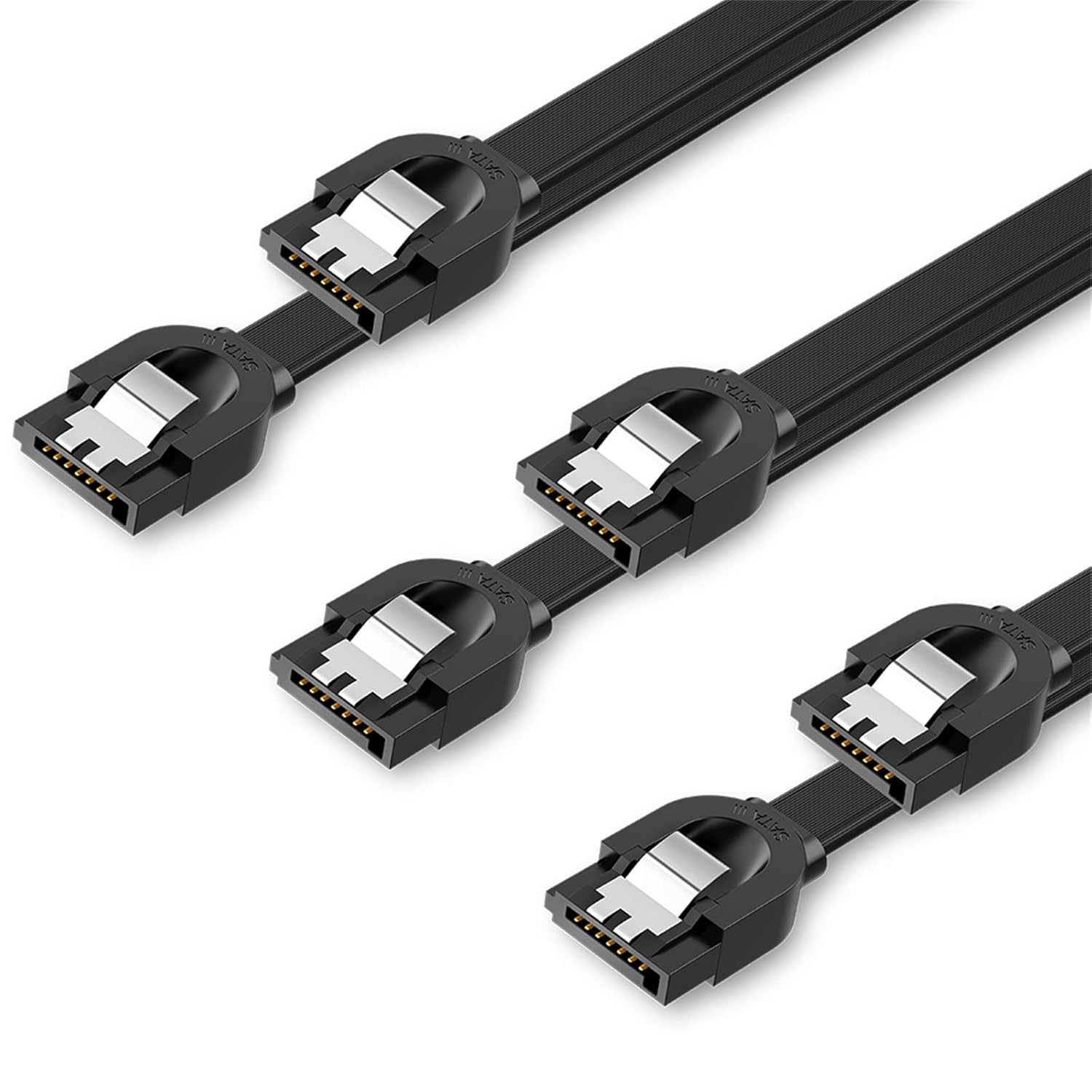 UGREEN SATA Cable III 3 Pack 6Gbps Straight SATA 3 Data Cables 7 Pin ...
