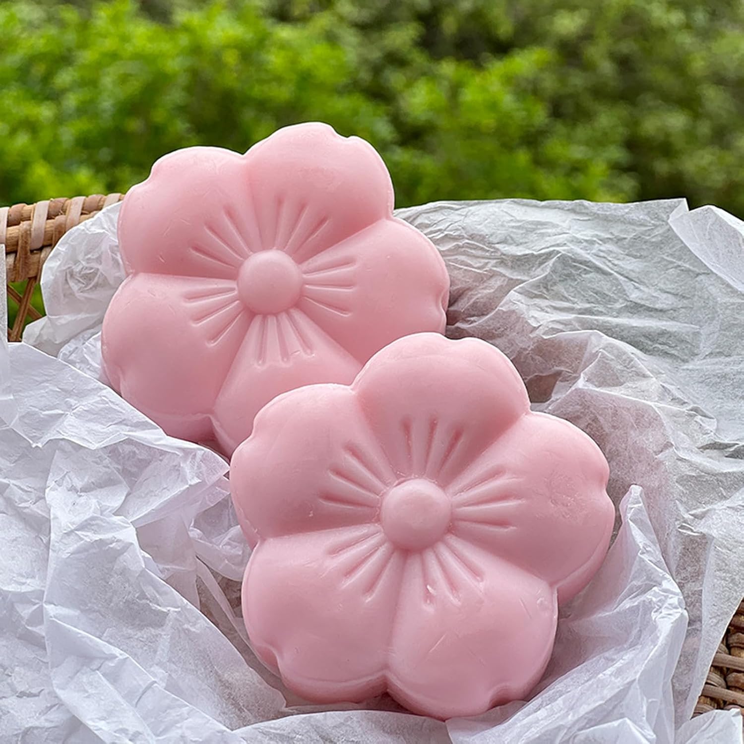 Amazon.com : Sakura Shape Scented Botanical Soaps,2 Pack Handmade ...