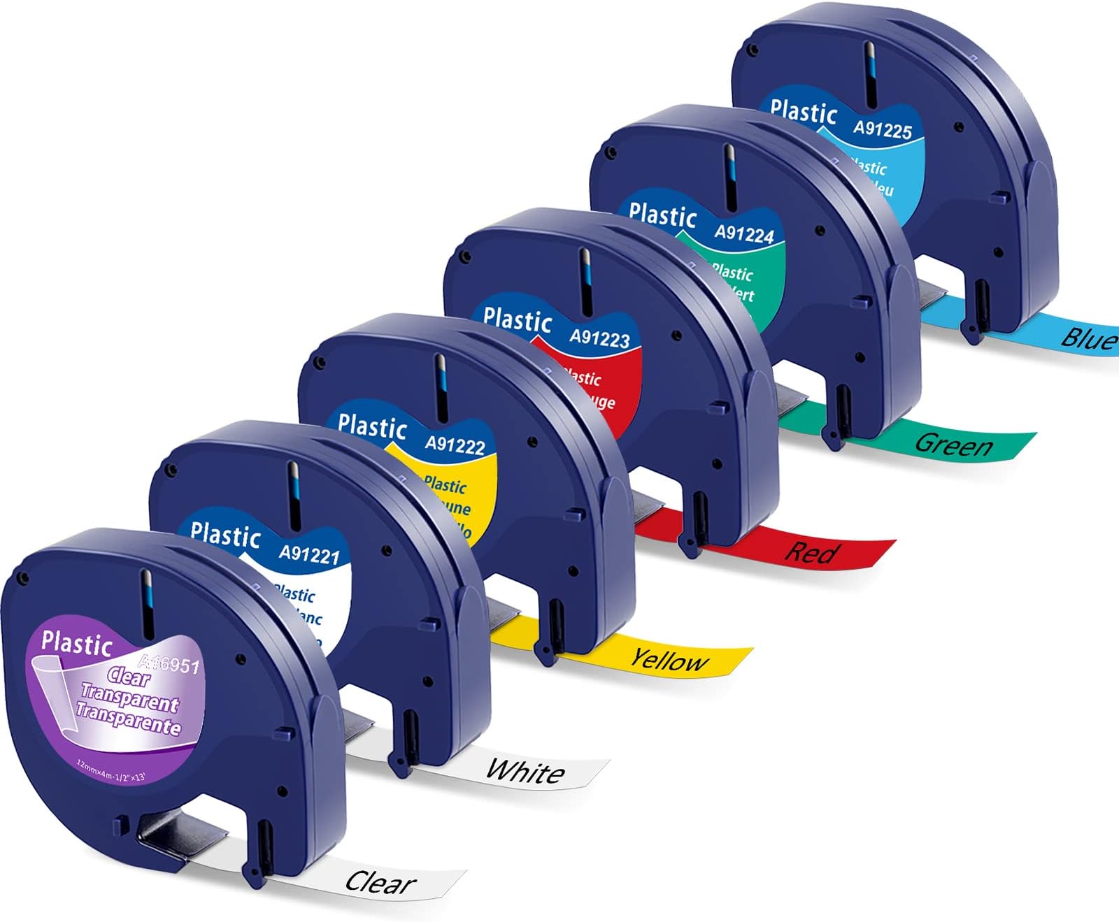 Dymo LetraTag-Band, Plastik 12mm x 4m schwarz auf transparent : Amazon ...