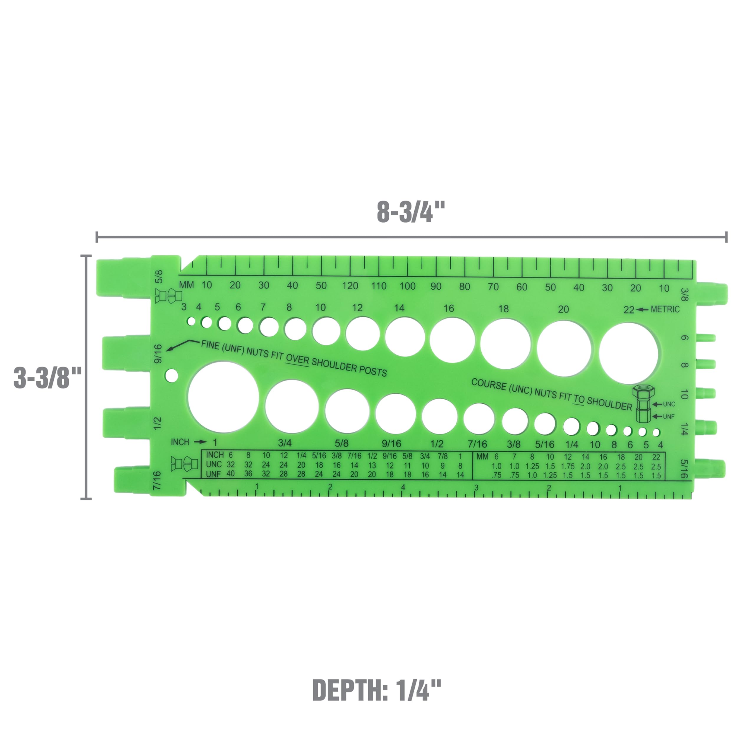 Snapklik.com : 26691 Nut And Bolt Thread Checker, Bolt Size Finder ...