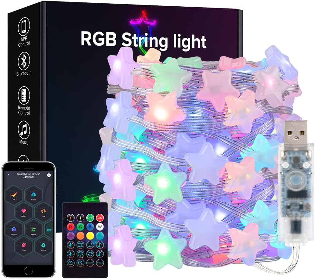 Amazon.com: BTF-LIGHTING WS2812B IC RGB Twinkle Smart Fairy Milky Star ...