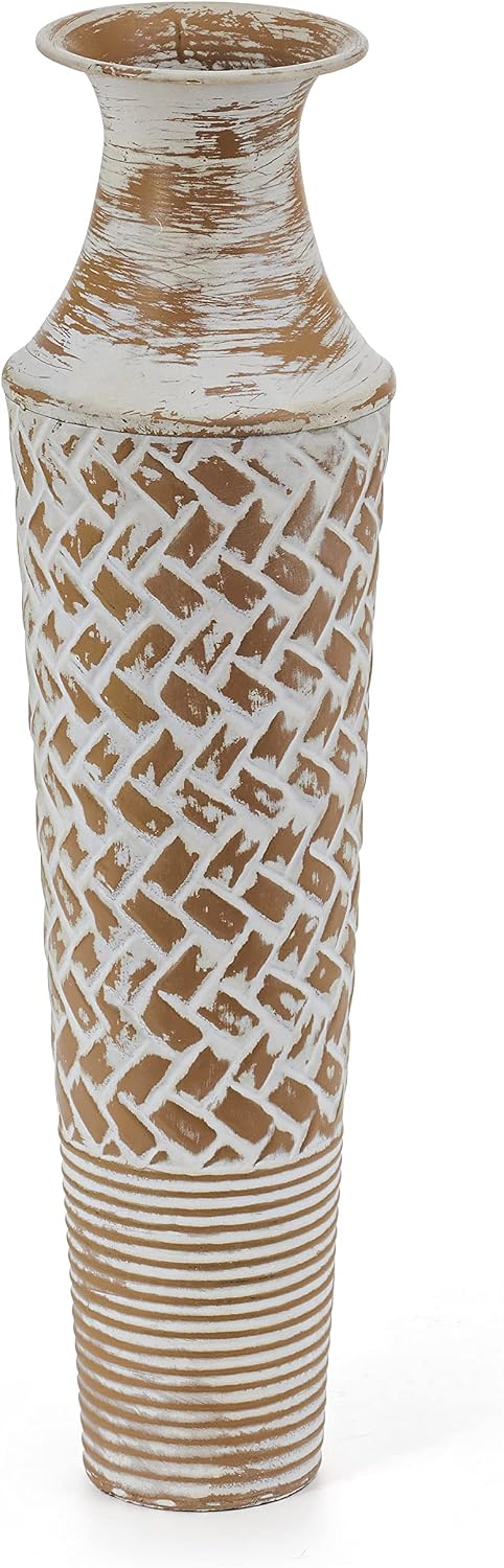 Amazon.com: Elements Embossed Camel Weave Metal Vase-Table Centerpiece ...