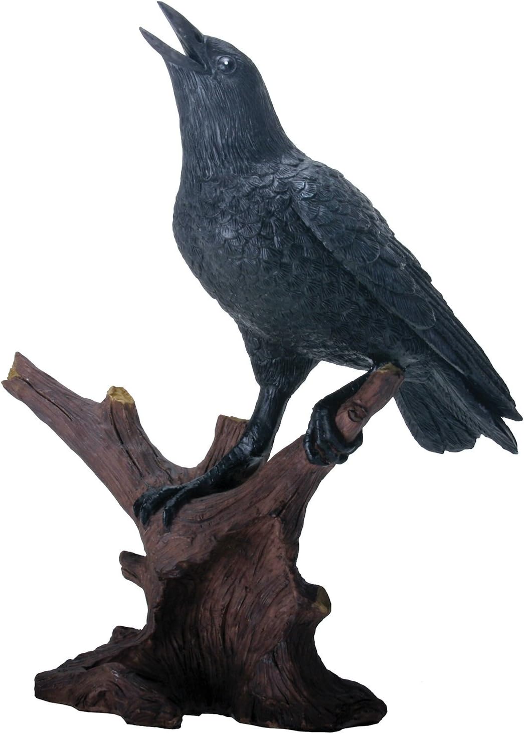 Amazon.com: Black Raven Bird on Stump Statue Cold Cast Resin Figurine ...