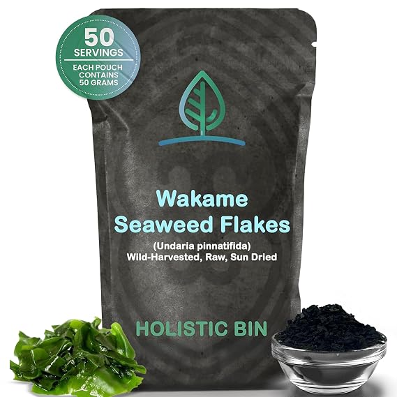 Amazon.com : Holistic Bin Wakame Seaweed Flakes | Wild-Caught Atlantic ...