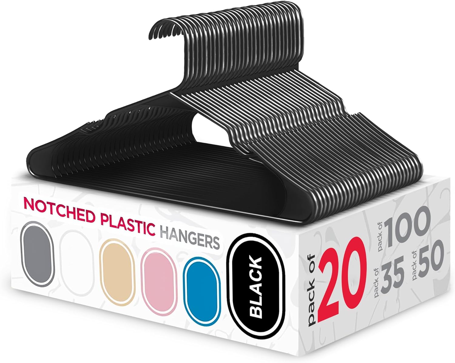 Amazon.com: Sharpty Plastic Hangers, 20-Pack, Slim, Space Saving, Heavy ...