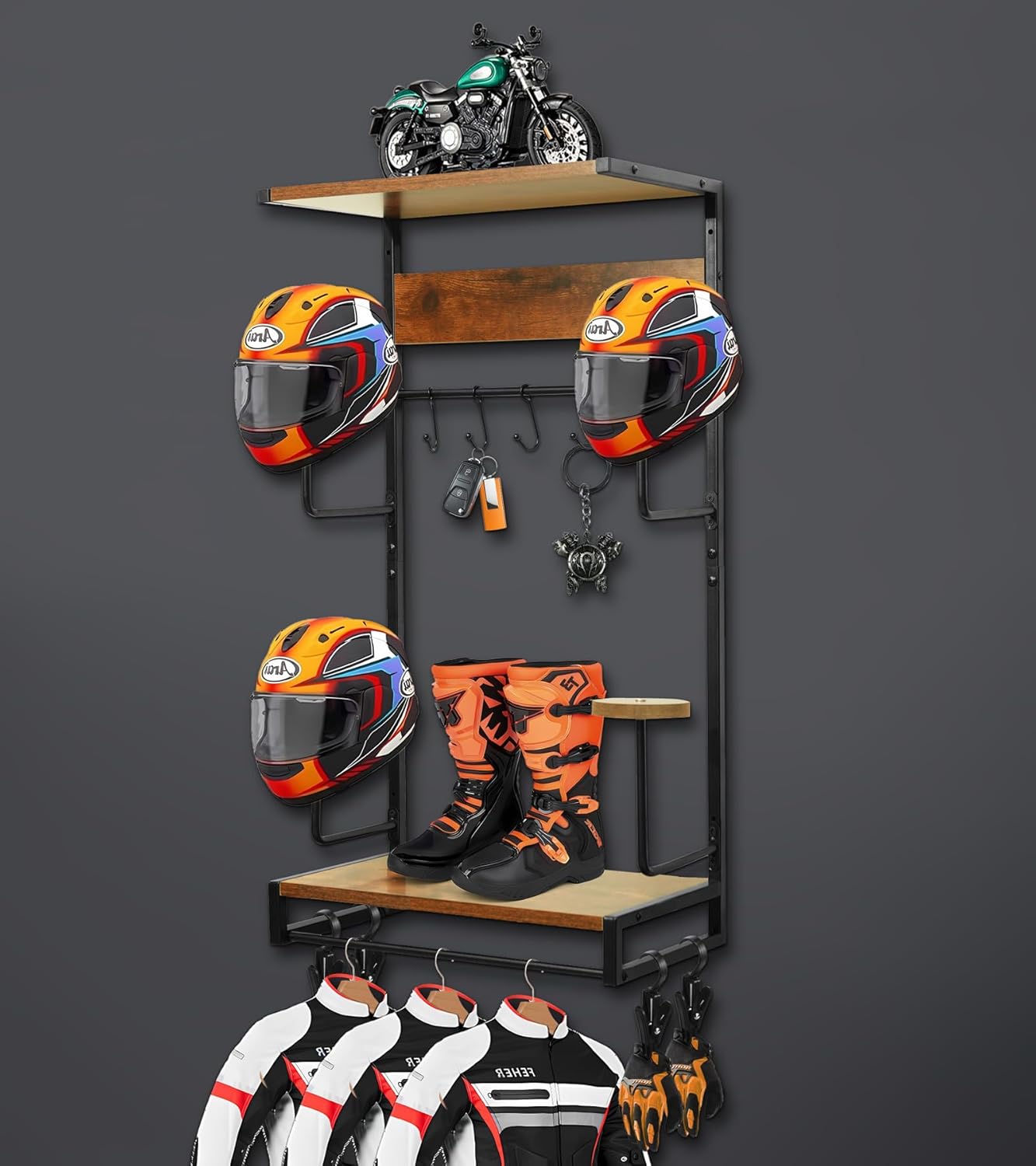 Amazon.com: NANXITU Motorcycle Helmet Rack Wall Mount, Retro Rust ...