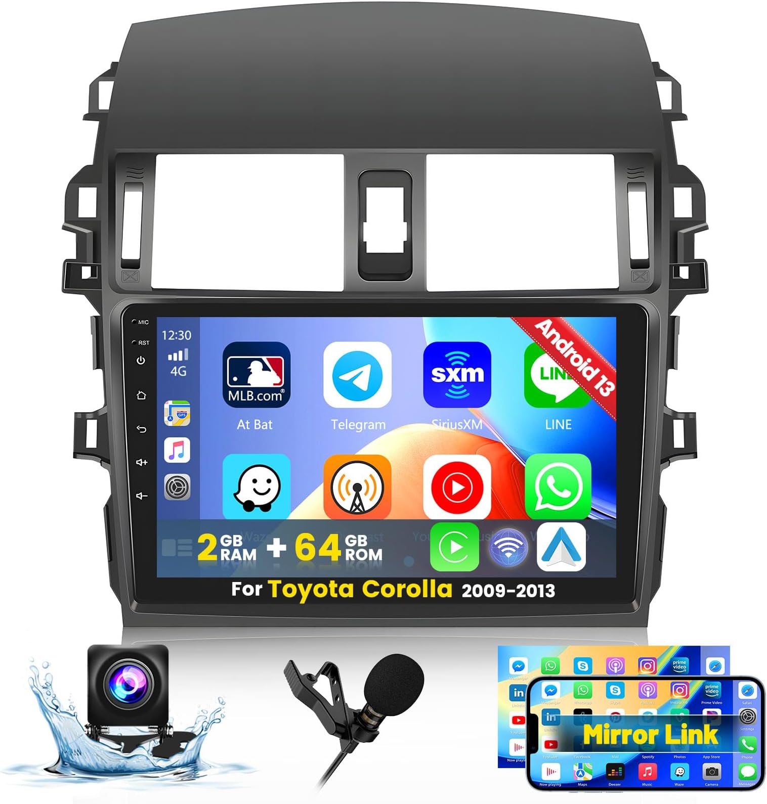 Amazon.com: [2G+64G] Car Radio for Toyota Corolla 2009 2010 2011 2012 ...