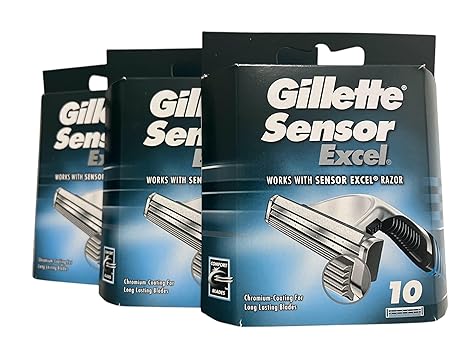 Amazon.com: Gillette Sensor Excel - 10 Count (Pack of 3) : Beauty ...