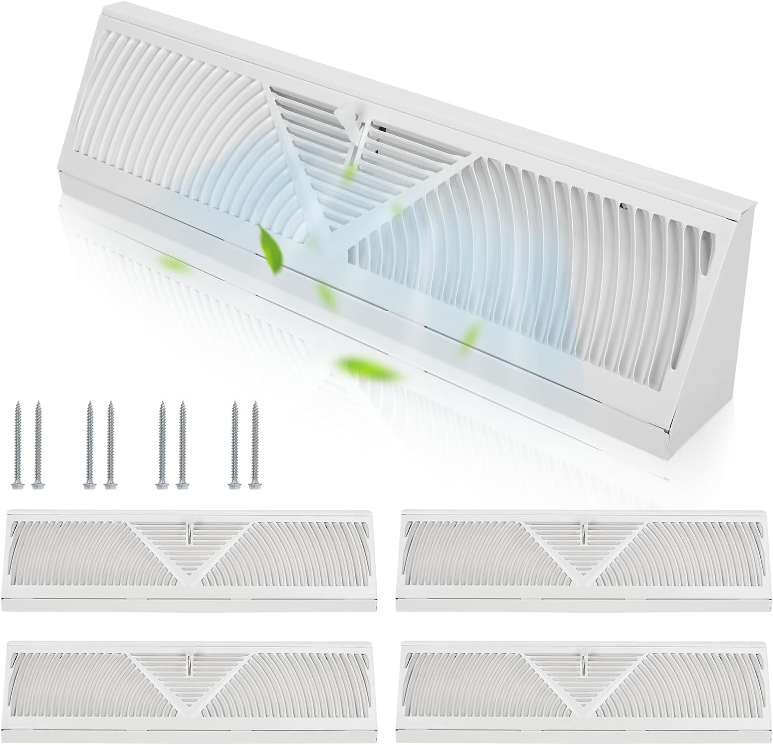 Swess 4pcs 18 Inch Baseboard Register Black(Duct Opening Size), Black ...