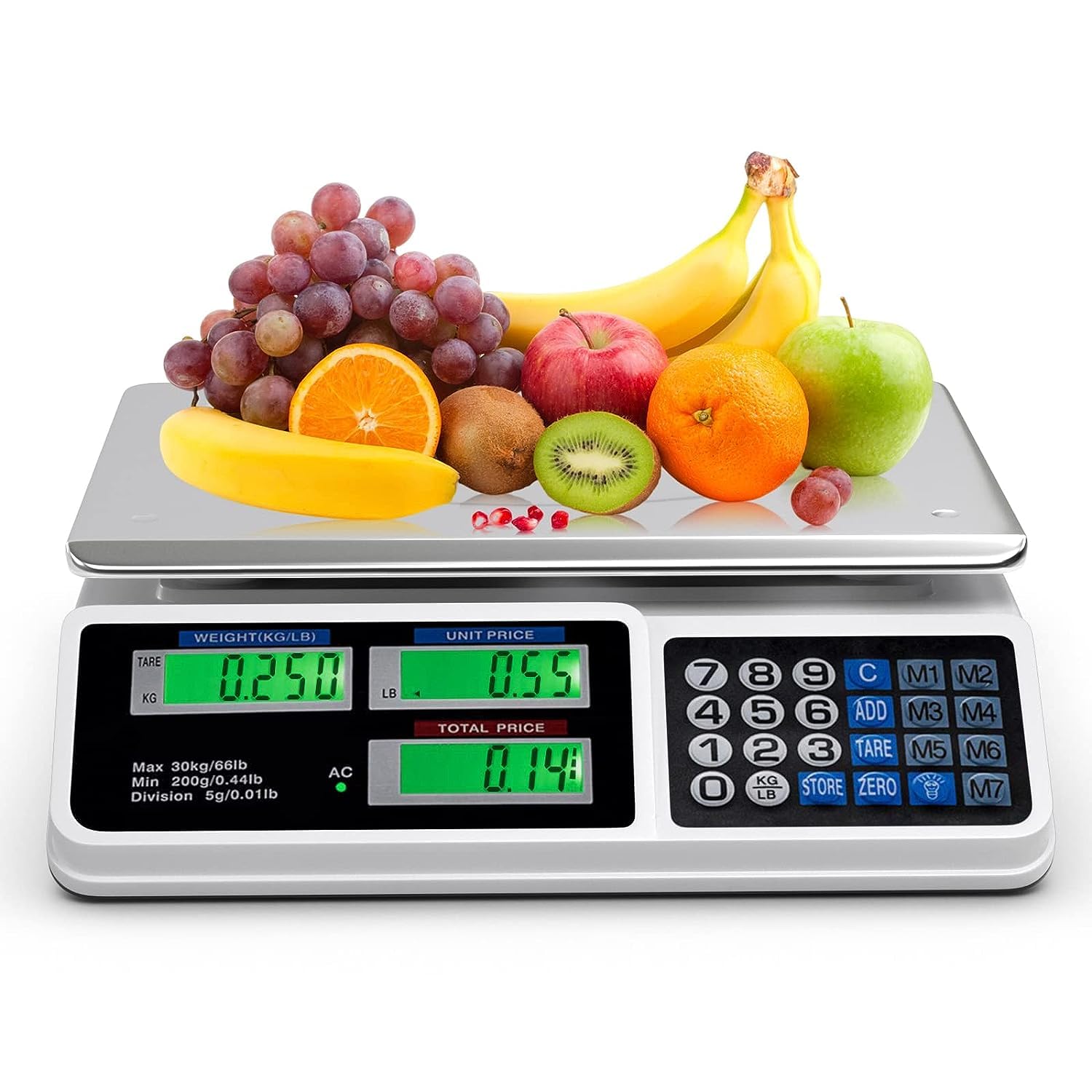 Amazon.com: •BYDIZ Digital Commercial Price Scale 88lb/40kg Price ...