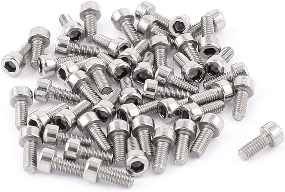 Amazon.com: uxcell 50pcs M2.5 x 6mm Metal Hex Socket Head Cap Screw ...