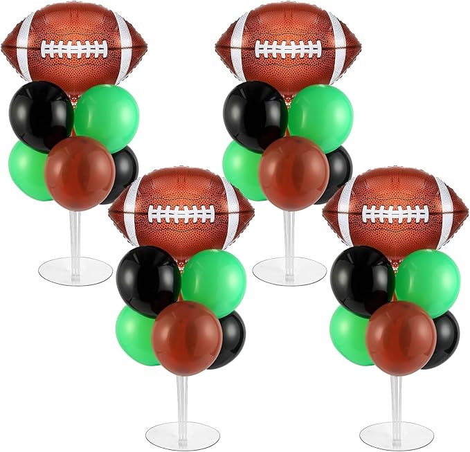 Amazon.com: 4 Sets Football Party Balloons Stand Kit with Rugby Ball ...